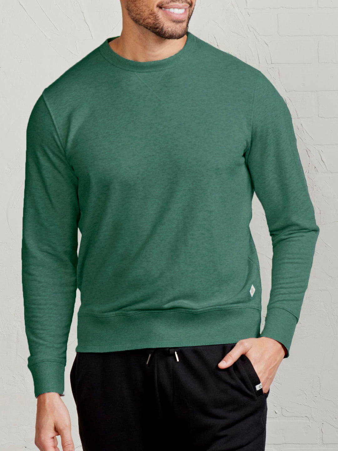 Stadium French Terry Sweatshirt Spruce Heather – tasc Performance